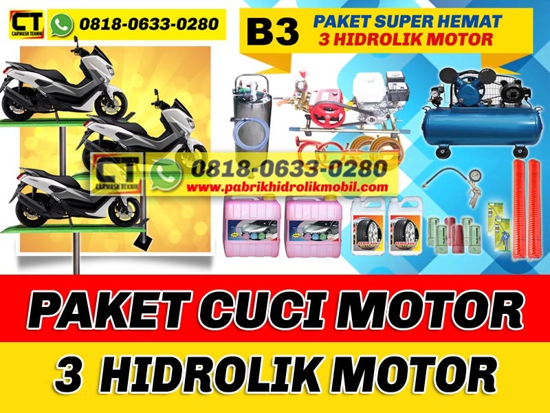 PAKET USAHA CUCI MOTOR | PABRIK HIDROLIK CUCI MOBIL HIDROLIK MOTOR